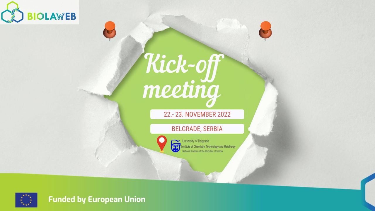 Biolaweb - Kick-off meeting (22-23 November 2022, Belgrade, Serbia)